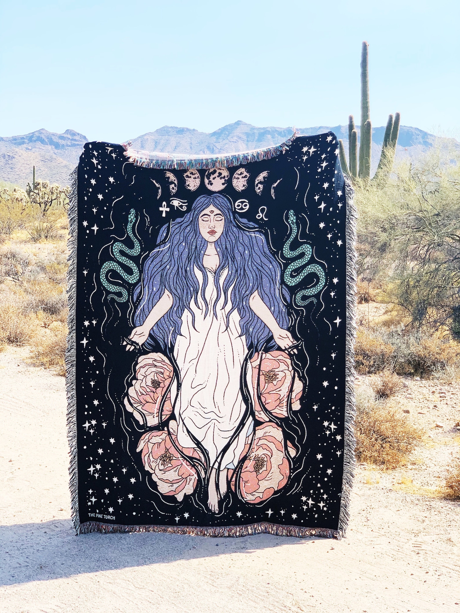 Awakening Goddess Woven Throw Blanket, Goddess in Water Woven Throw ...
