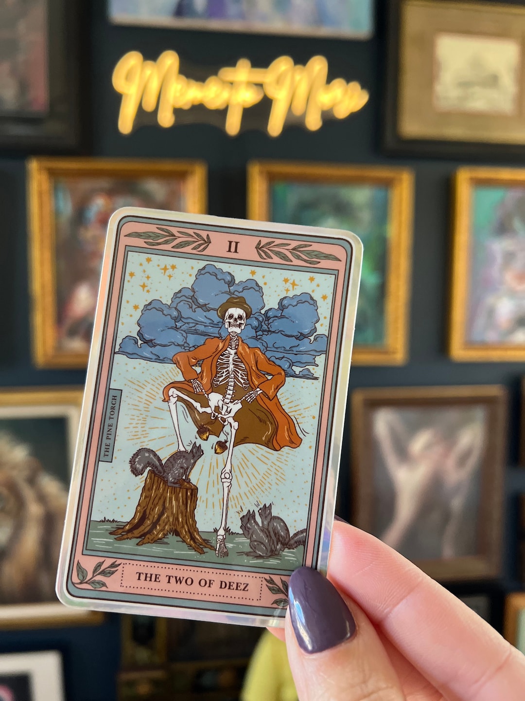 The Two of Deez Tarot Card Holographic Sticker, Deez Nuts Tarot Card ...