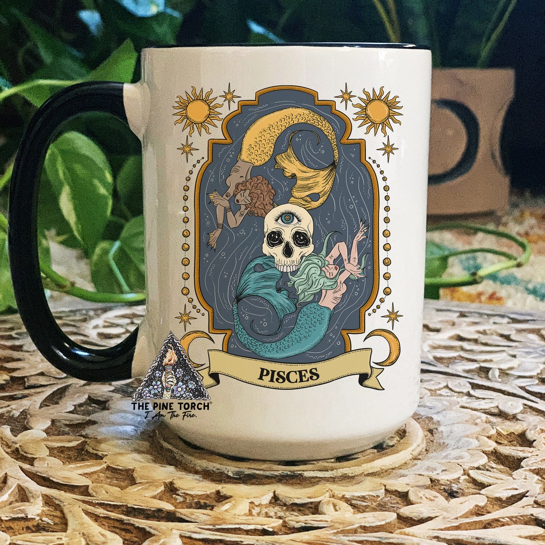 Pisces Zodiac Mug, Zodiac Coffee Mug, Pisces Mug, Witchy Pisces Mug ...