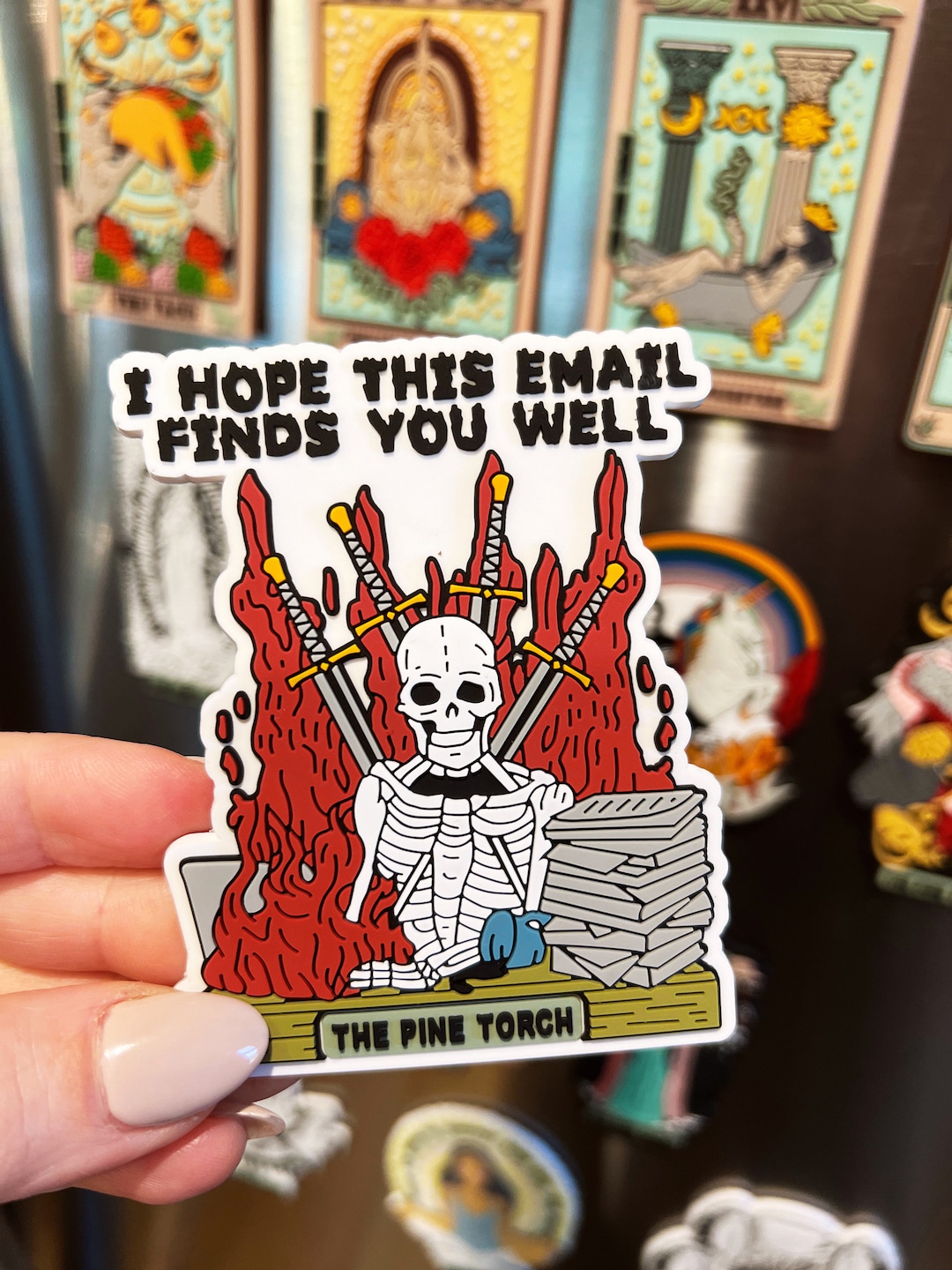 Hope This Email Finds You Well PVC Soft Rubber 3D Magnet, Funny Burning ...