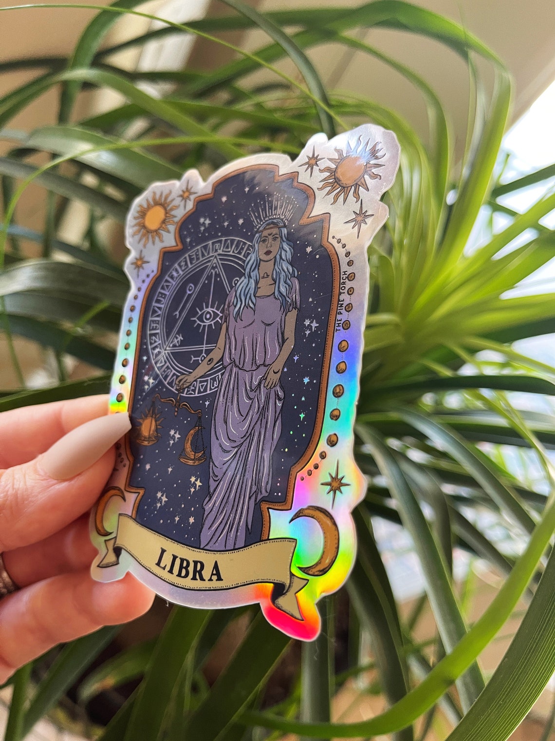 Libra Zodiac Holographic Sticker Libra Zodiac Sticker - Etsy