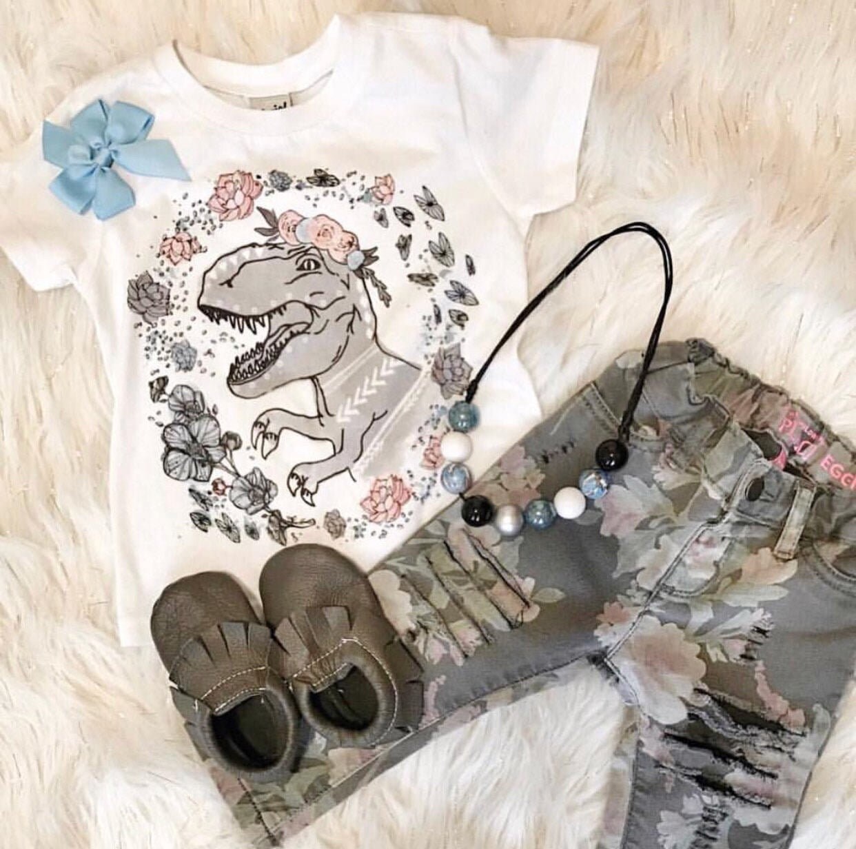 Girl T-Rex Girl Shirt Dinosaur Shirt Dinosaur Kids Tee Girl | Etsy