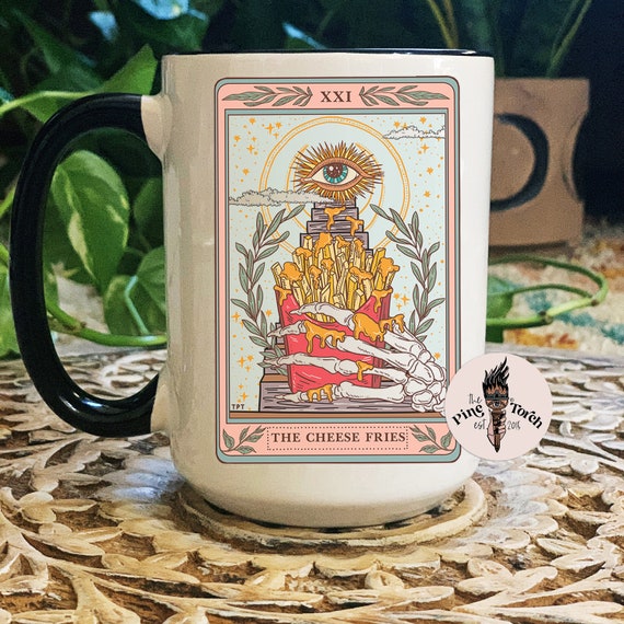 The Cheese Fries Tarot Card Mug Occult Fries Tarot Card - Etsy