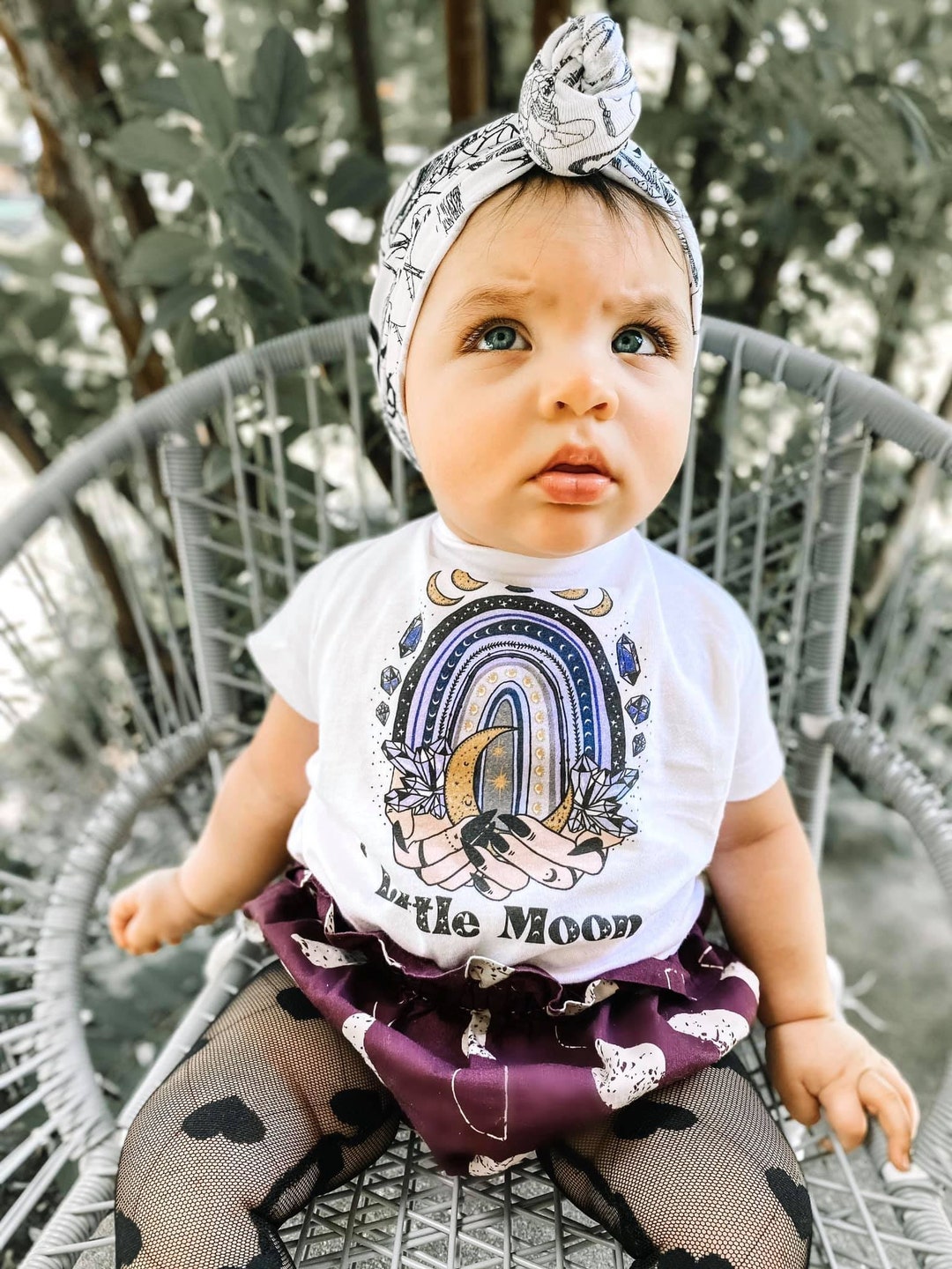 Little Moon Child, Moon Child Kids Tee, Witchy Moon With Crystals Shirt ...
