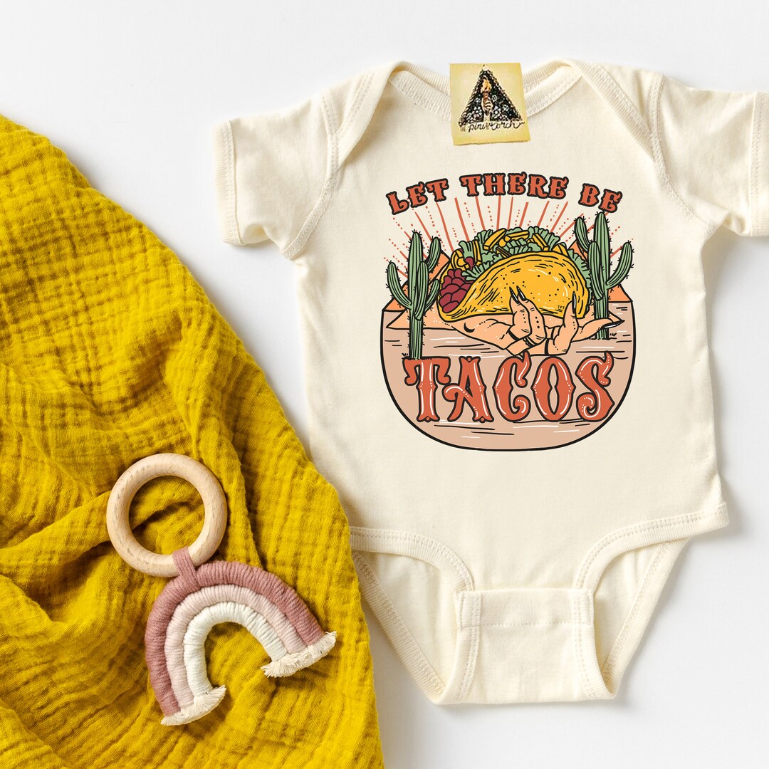 Retro Taco Tuesday Bodysuit, Funny Tacos Baby, Taco Desert Baby, Taco ...