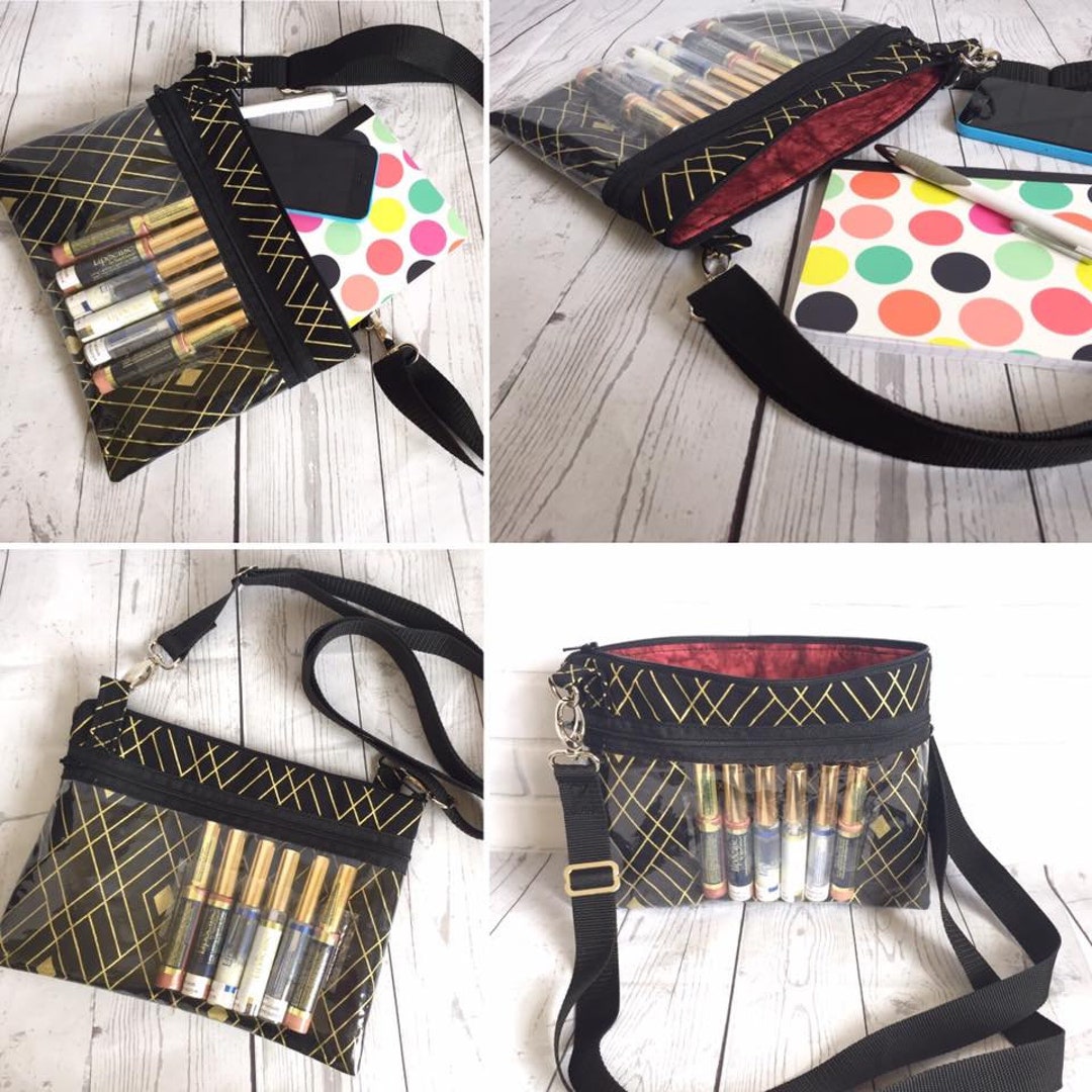 Crossbody Bag With Clear Vinyl Display Window - Lipsense Display Bag ...