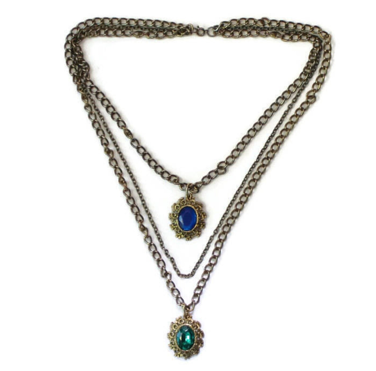 Multi Strand Chain Victorian Style Necklace, Gothic Jewelry - Etsy