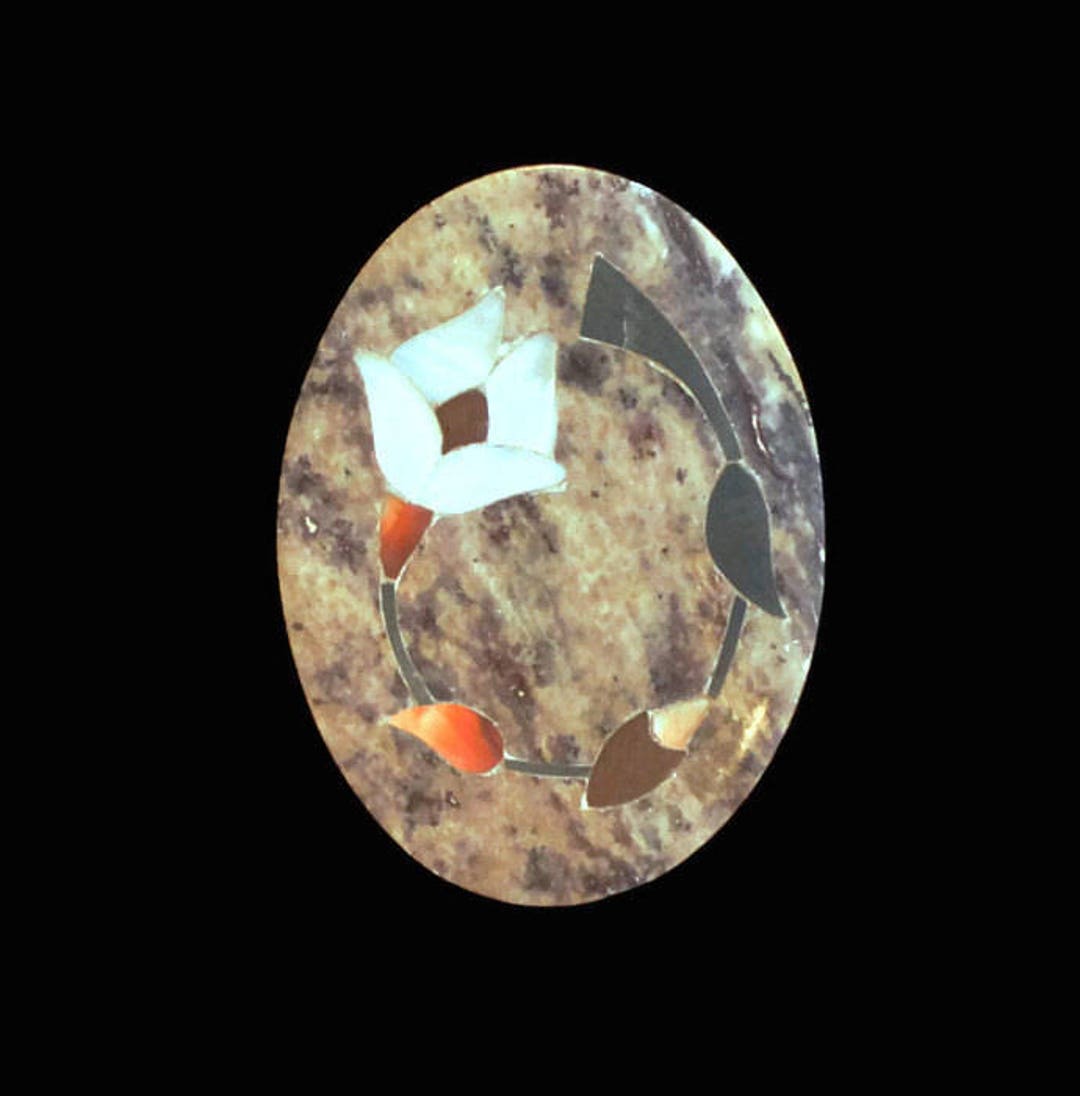 Fetco Granite Ring Box Flower Design in Mother of Pearl and - Etsy