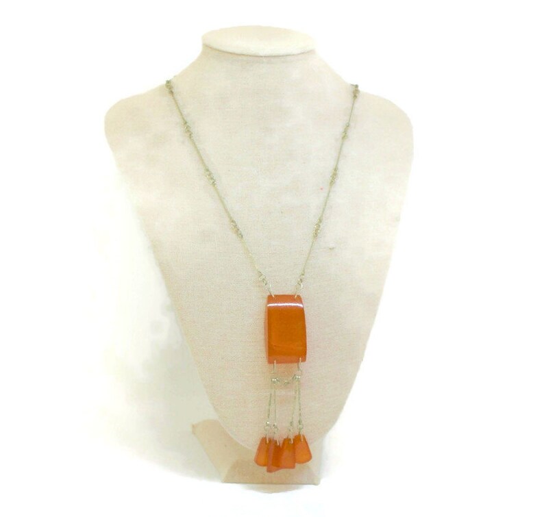 Geometric Butterscotch Natural Pressed Resin Dangle Pendant - Etsy