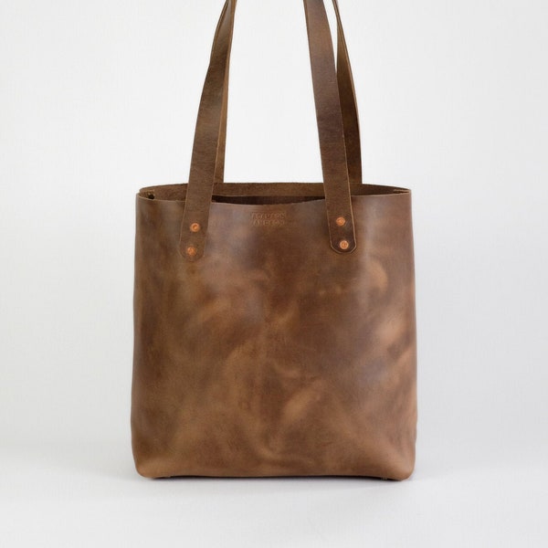 Natural Leather Tote - Etsy