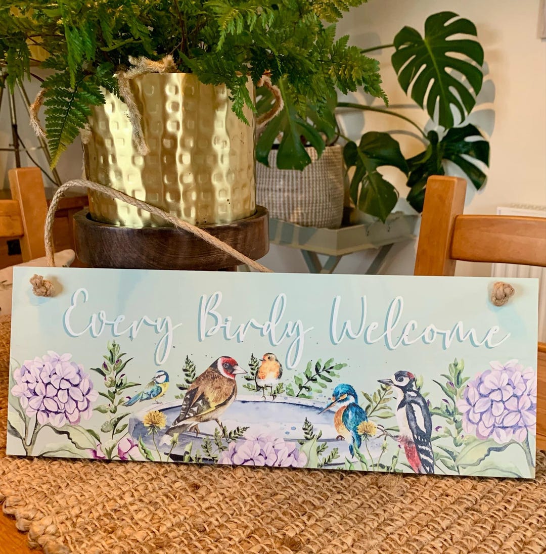 Every Birdy Welcome Hanging Sign - Etsy