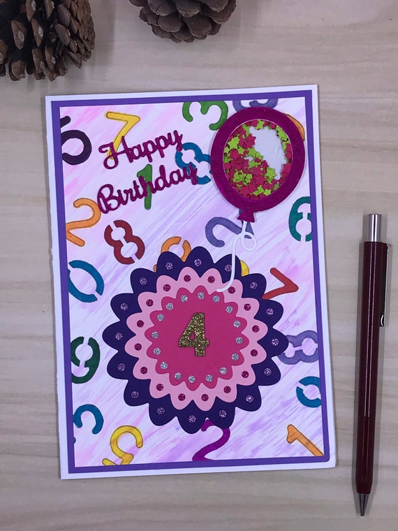 Happy 4th Birthday Card | Etsy