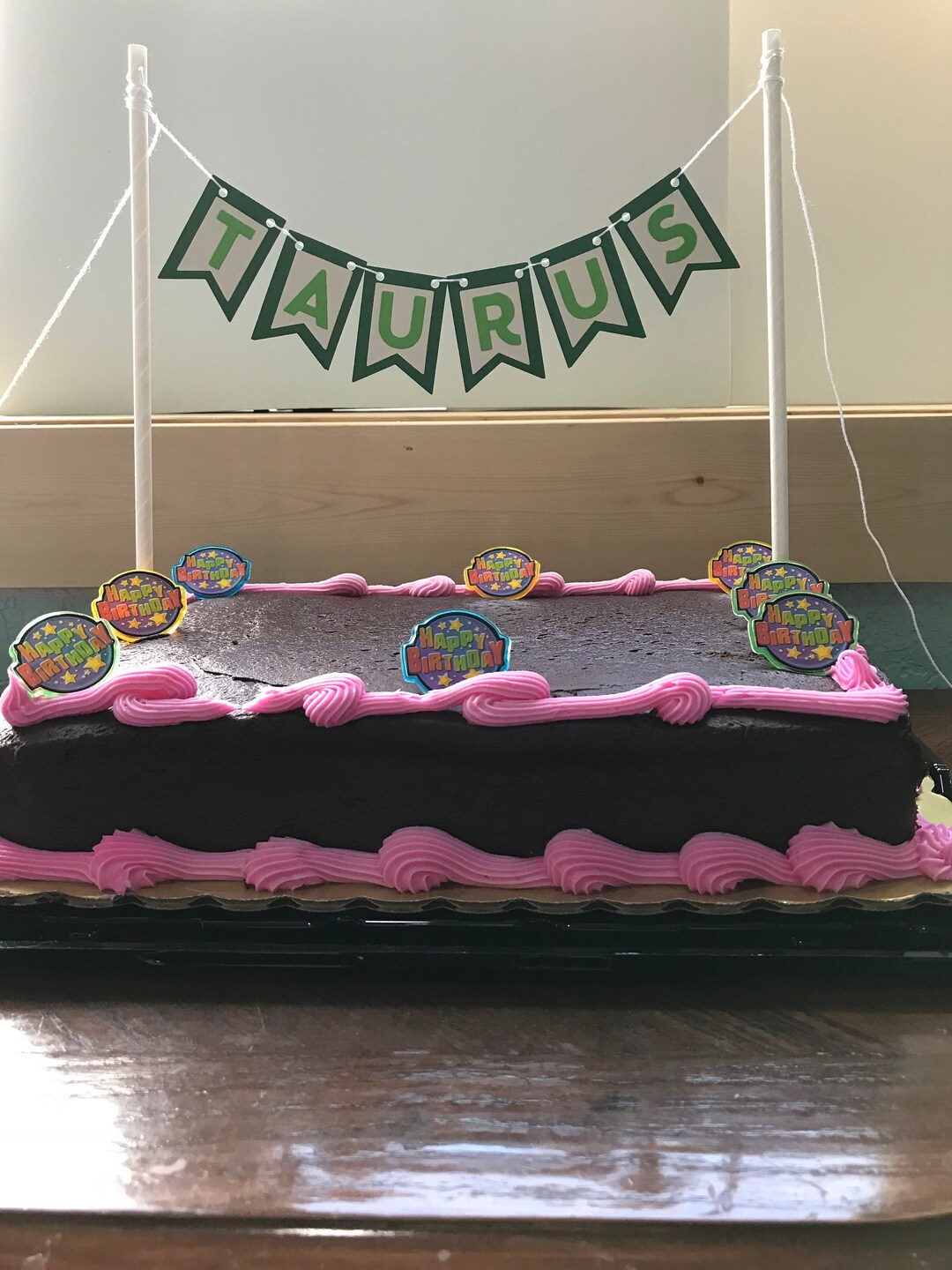 Taurus/birthday Banner/cake Banner/cake Bunting/taurus Decor/birthday ...