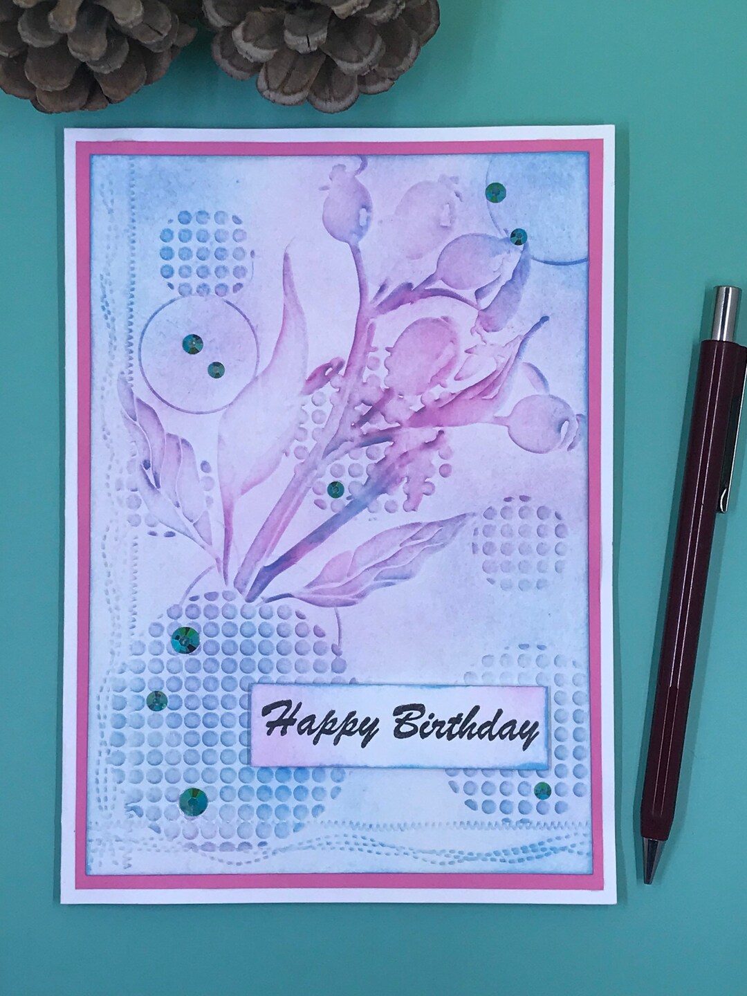Happy Birthday Embossed Card and Envelope - Etsy