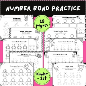 Number Bond Practice | Number Bonds to 20 | Kindergarten and First ...