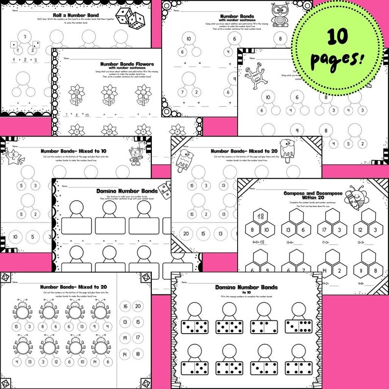 Number Bond Practice | Number Bonds to 20 | Kindergarten and First ...