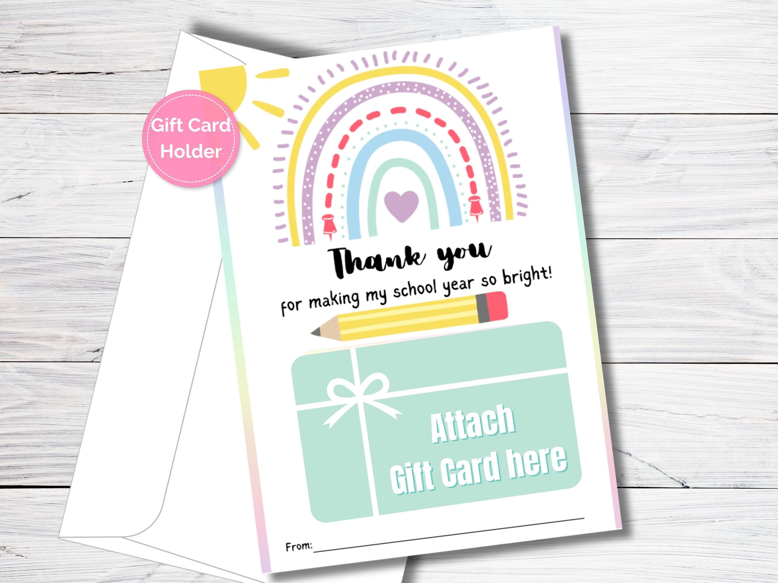 Teacher Appreciation Week Gift Card Holder Thank You Gift Card Holder ...