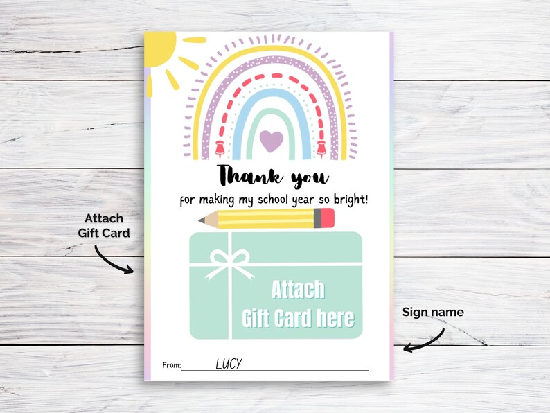 Teacher Appreciation Week Gift Card Holder Thank You Gift Card Holder ...