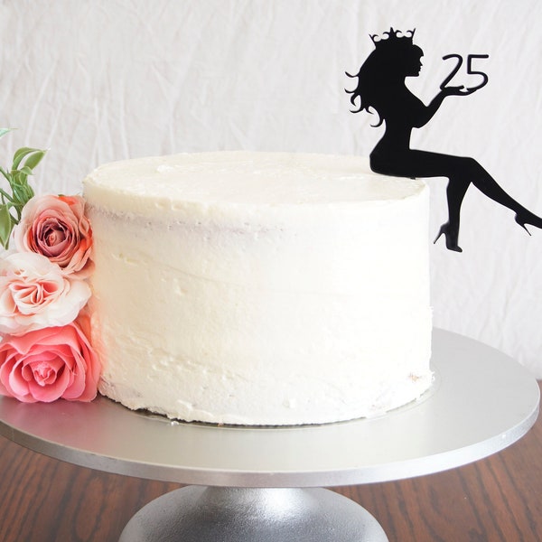 Sitting Girl Silhouette Cake Topper - Etsy