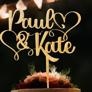 Wedding Cake Topper Personalized Couples Name Cake Topper for Wedding ...