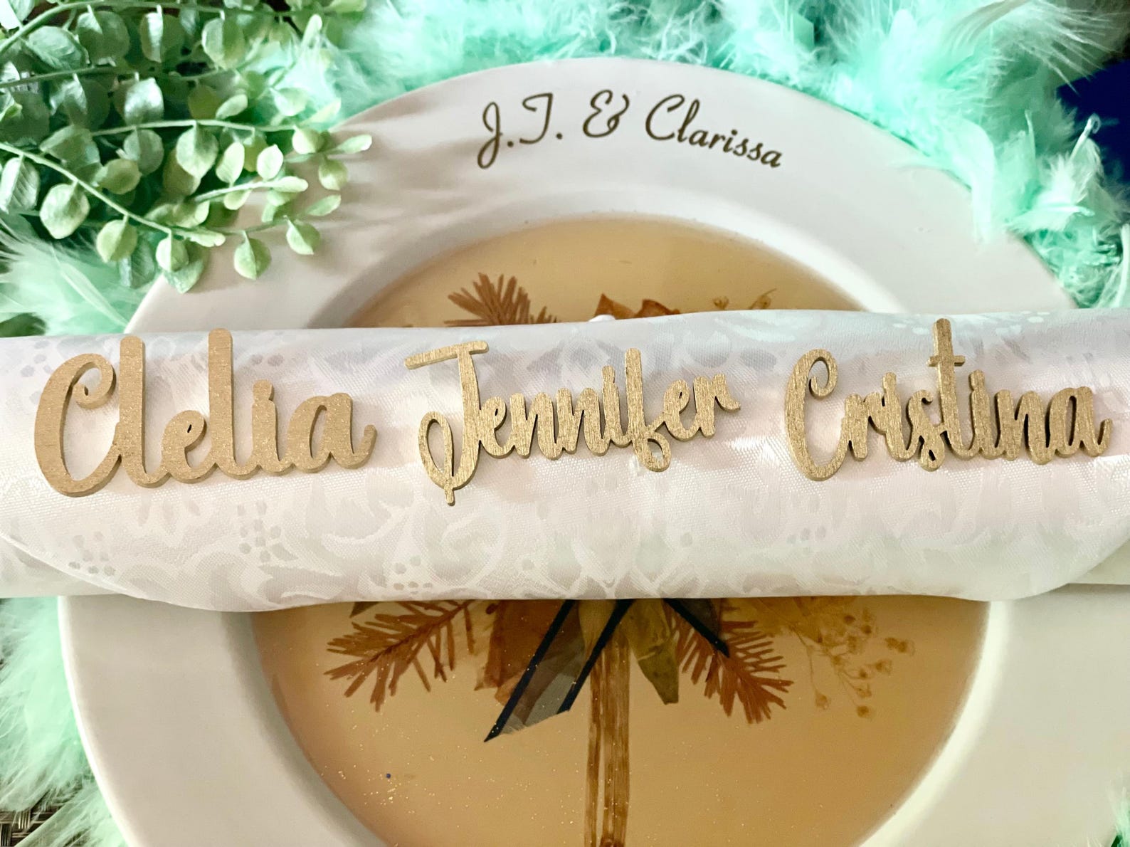 Name Plate Wedding Name Plate Wooden Setting Wedding Name Place Card ...