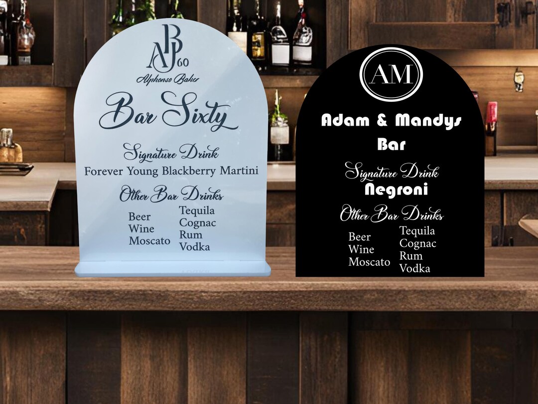 Personalized Wedding Cocktail Menu Sign for Wedding Gift Custom Home ...