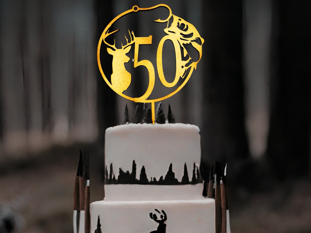 Rustic Deer Antler Cake Topper for Wedding Groom Cake Topper Wood Cake ...