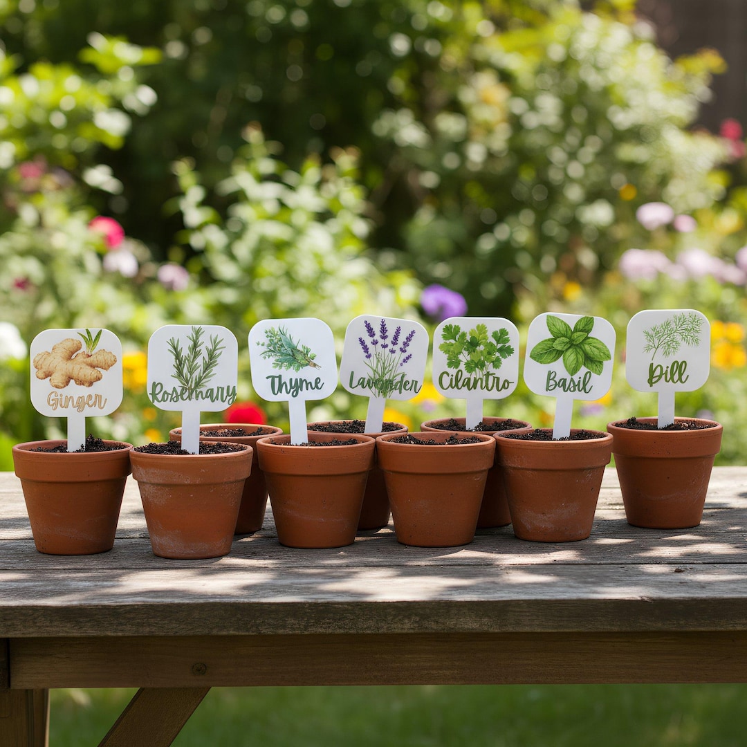 Large Acrylic Herb Marker — UV Printed, Bold Color Garden Label ...