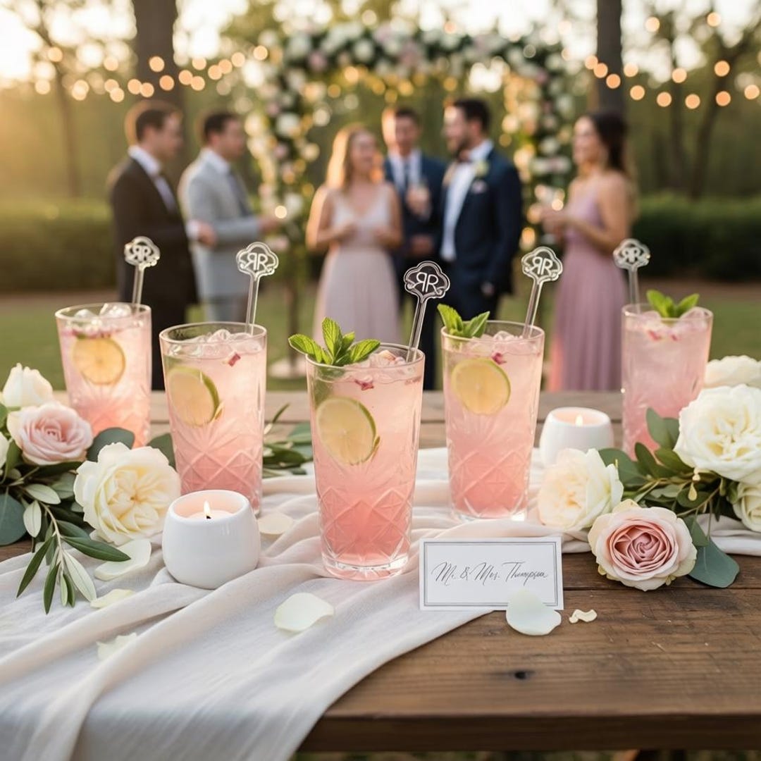 Custom Acrylic Drink Stirrers for Weddings & Parties – Personalized ...