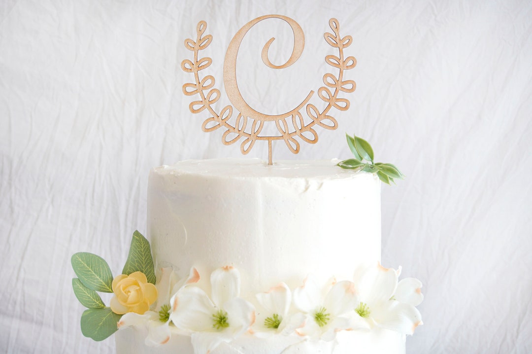 Personalized Monogram Wedding Cake Topper Custom Cake Topper Script ...
