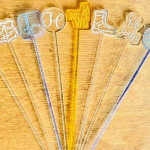 Custom Birthday Drink Stirrers Personalized Logo Stir Sticks Wedding ...