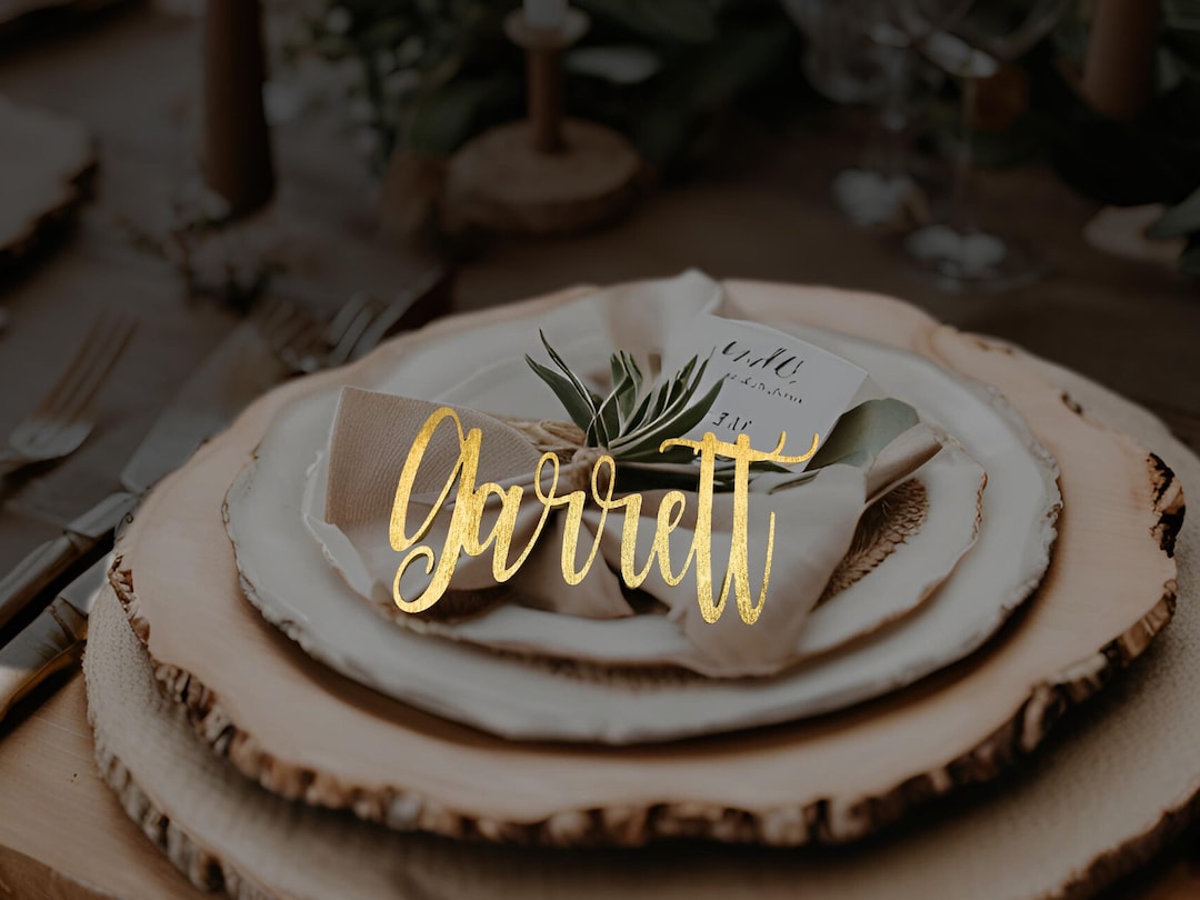 Name Plate Wedding Name Plate Wooden Setting Wedding Name Place Card ...