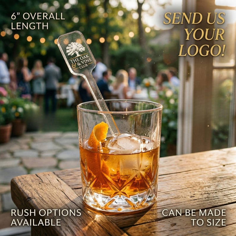 Personalized UV Printed Acrylic Drink Stirrers for Events, Corporate ...