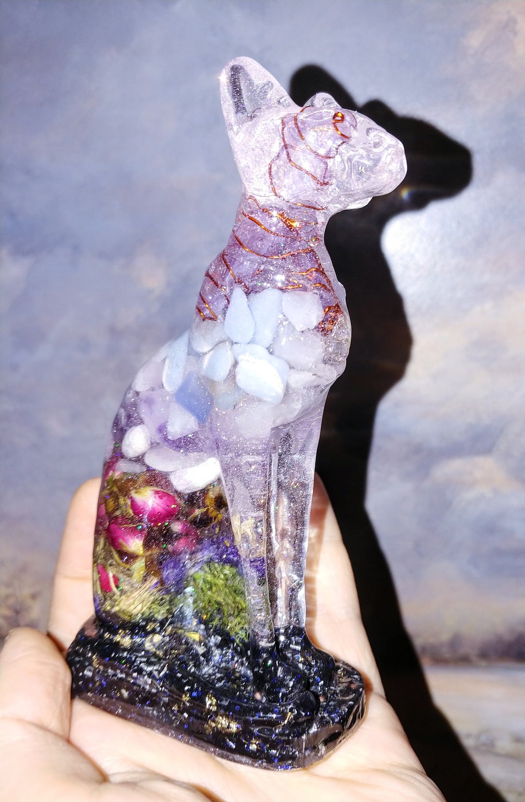 5 ORGONE Egyptian Bastet Cat Goddess Statue 3D Orgonite - Etsy