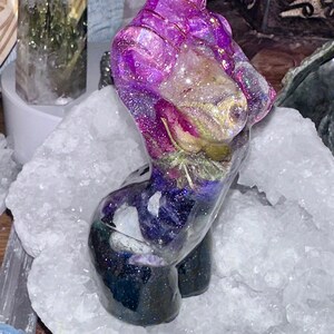 4 Goddess Orgone Statue, Divine Feminine Connection, Raw Emerald ...