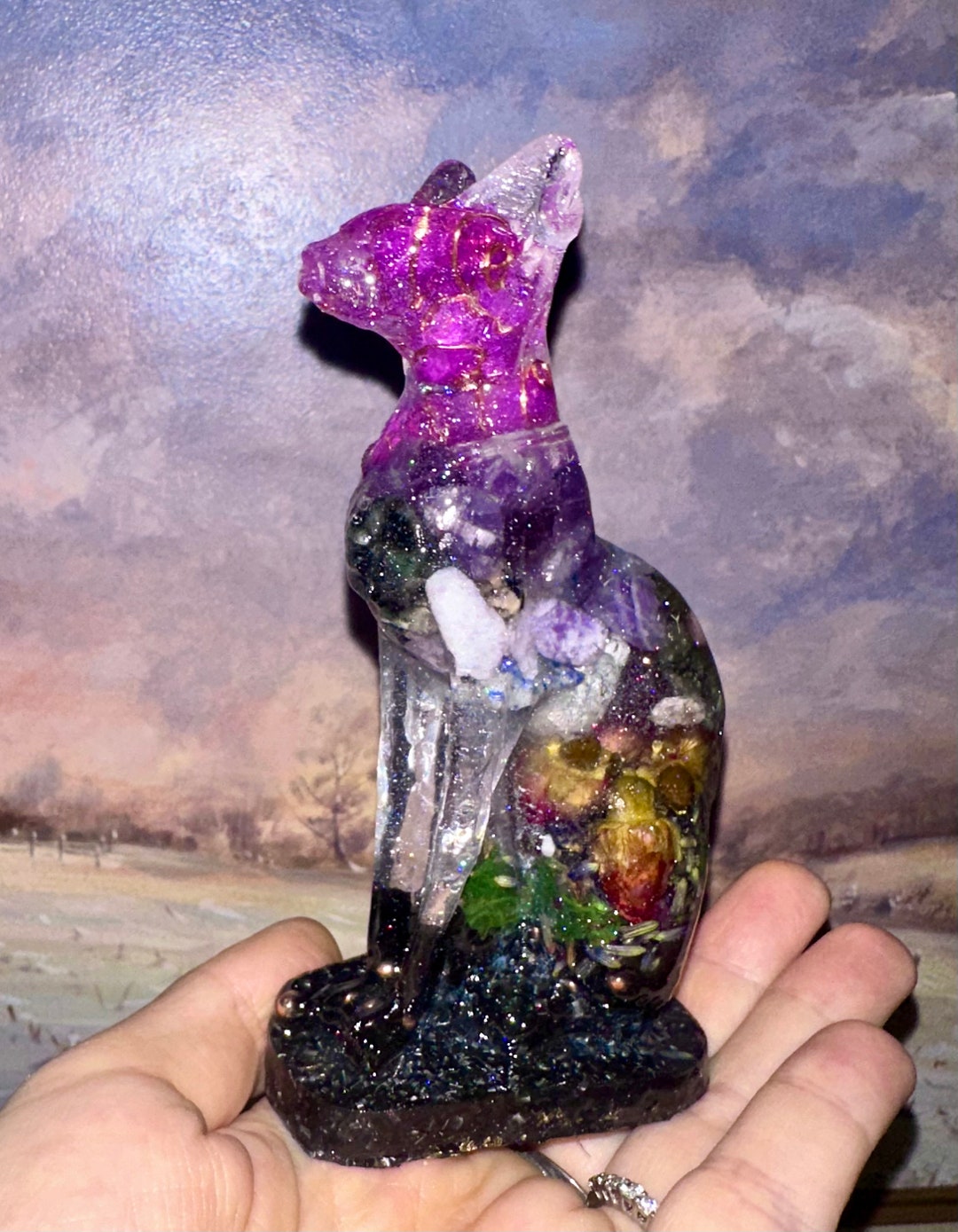 5 ORGONE Egyptian Bastet Cat Goddess Statue 3D Orgonite - Etsy