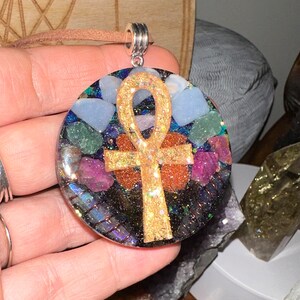 Ankh Orgone Crystal Necklace, Reiki Healing, Psychic Protection, 528 Hz ...