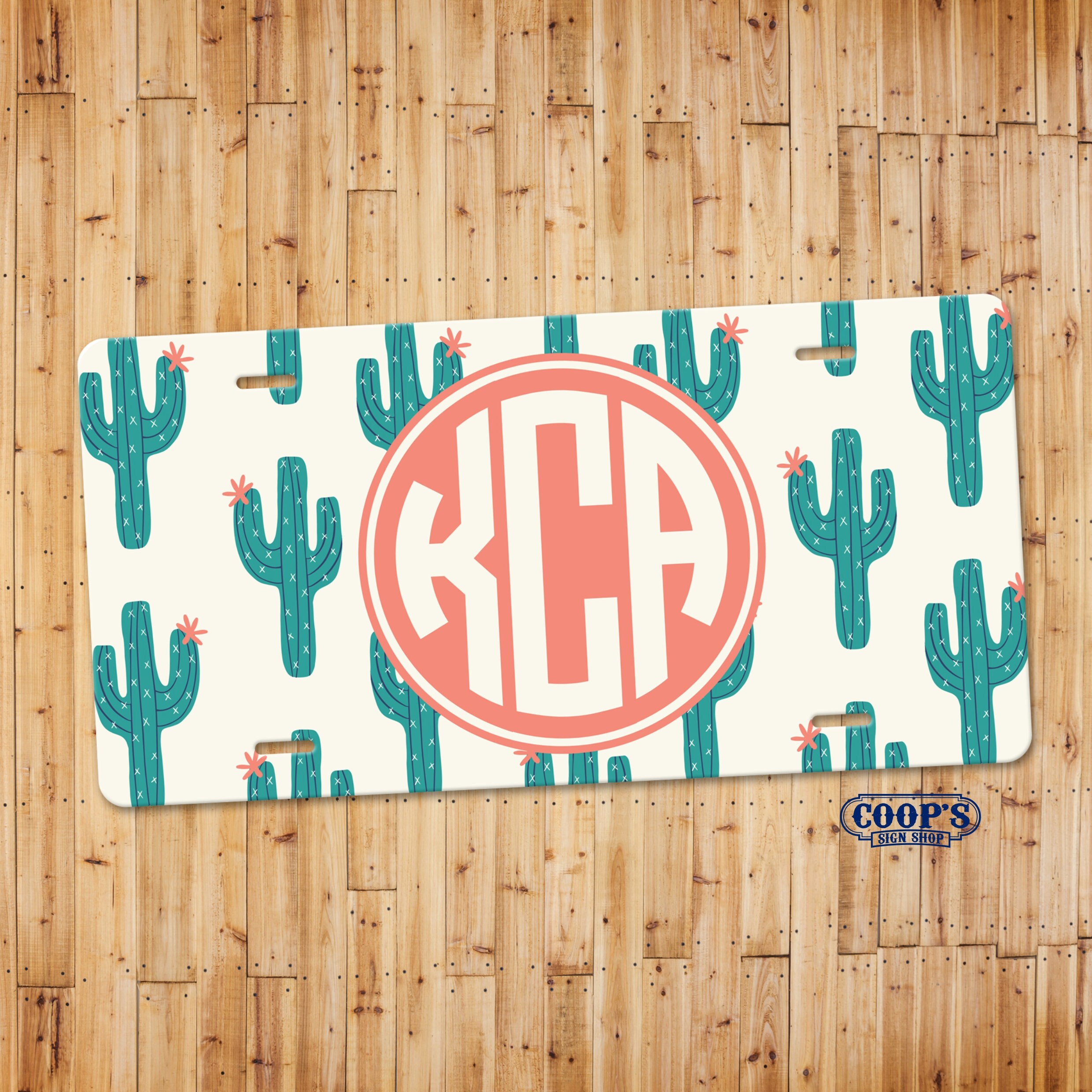 Cactus Monogram License Plate Personalized Car Tag - Etsy