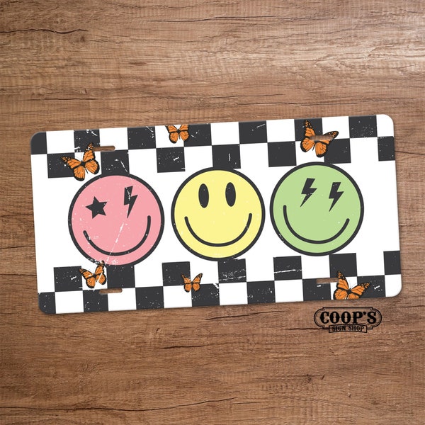 Smiley License Plate - Etsy