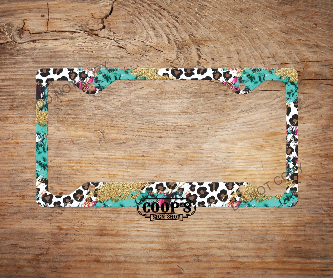 Serape and Cheetah License Plate Frame - Matches Personalized Plate in ...
