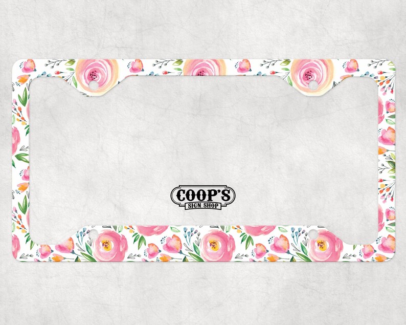 Pink Roses License Plate Frame Matches Personalized Plate in - Etsy