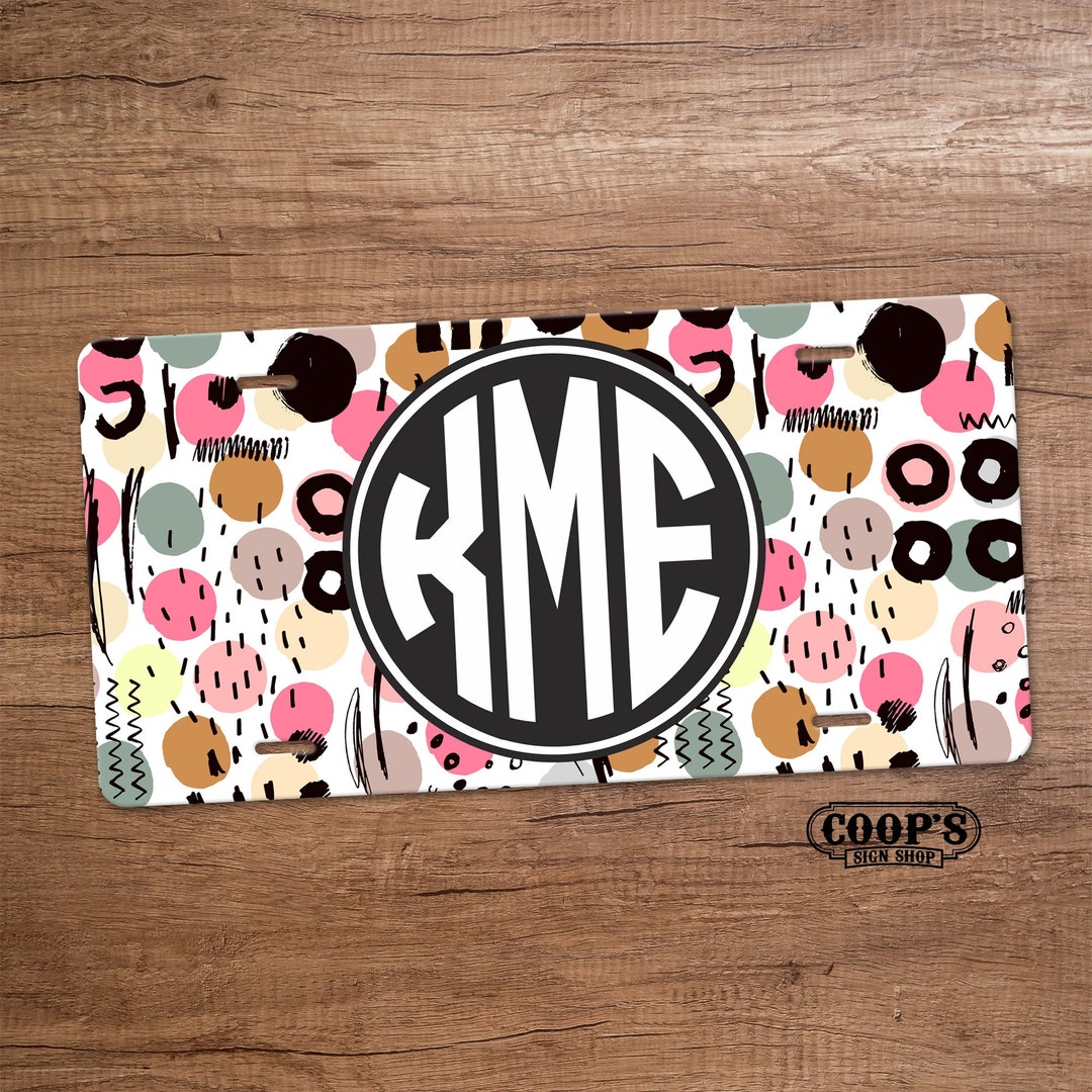 Creative Doodles Monogram License Plate Personalized Car Tag - Etsy