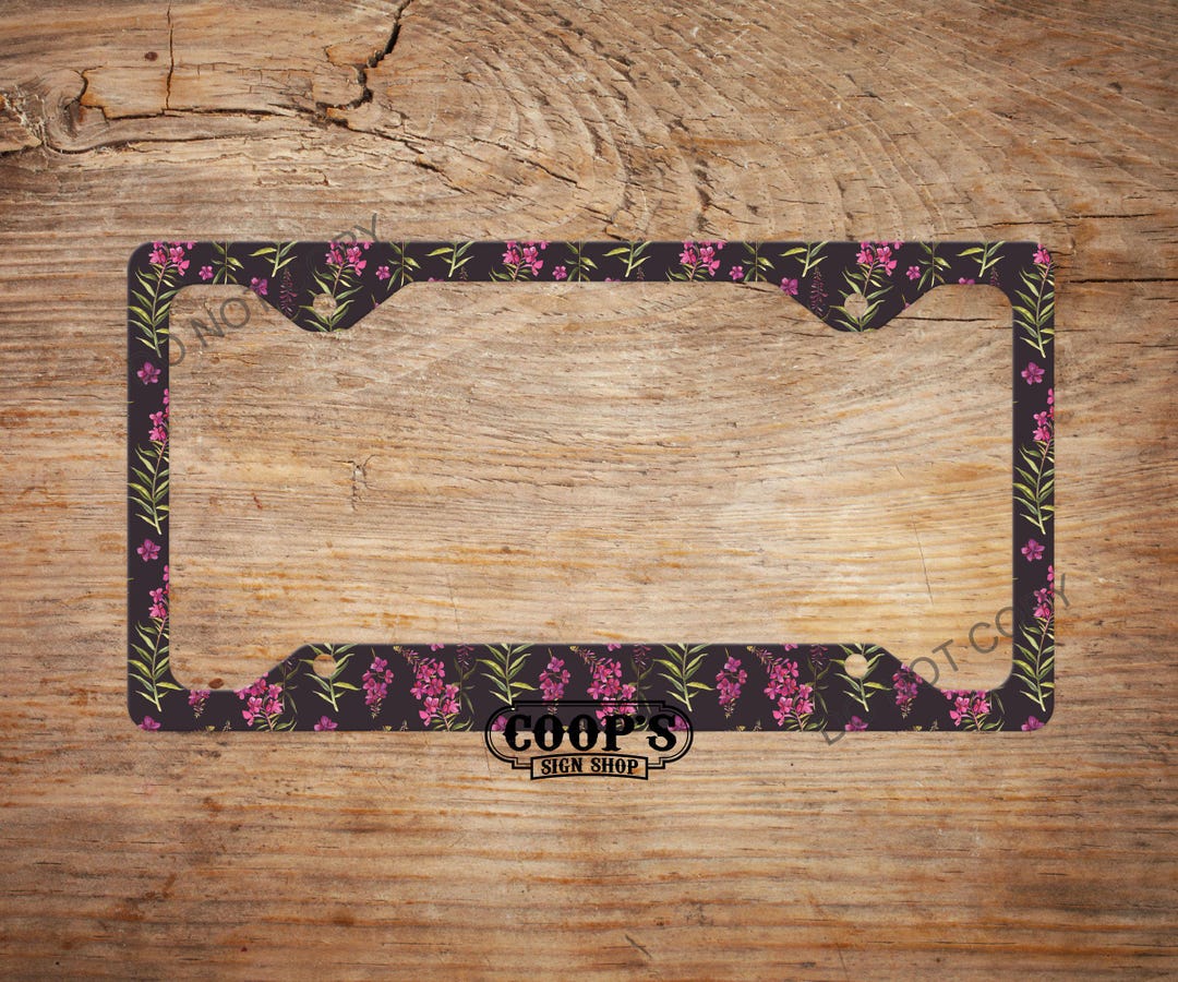 Fireweed License Plate Frame - Car Accessories - License Plate Cover ...