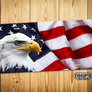 American Flag With Eagle License Plate American Eagle Tag - Etsy