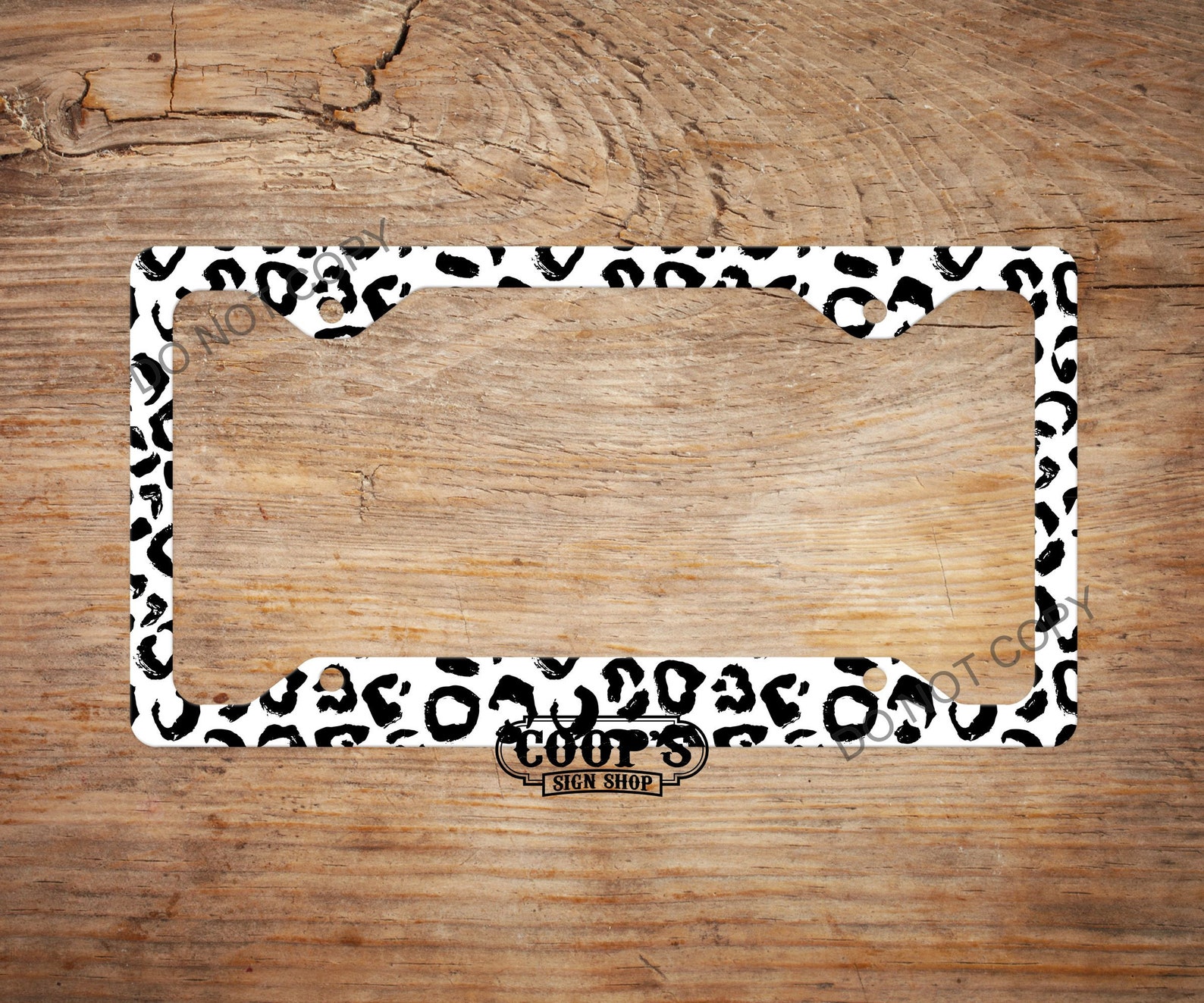 White Cheetah License Plate Frame - Trendy Car Accessory - Etsy