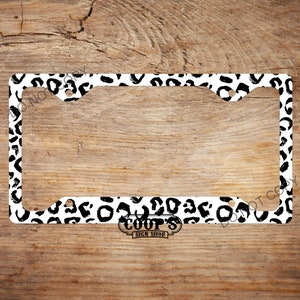 White Cheetah License Plate Frame - Trendy Car Accessory - Etsy