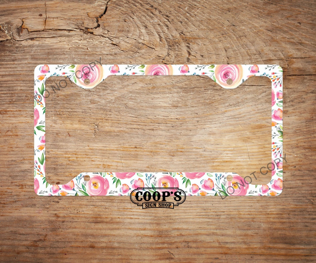 Pink Roses License Plate Frame - Matches Personalized Plate in Our Shop ...