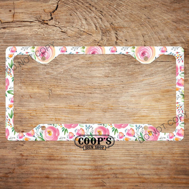 Floral License Plate - Etsy