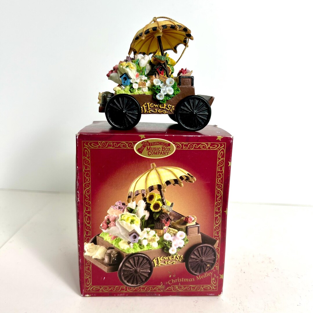 San Francisco Music Box Ruth Ninneman Flower Cart Ornament, Christmas ...