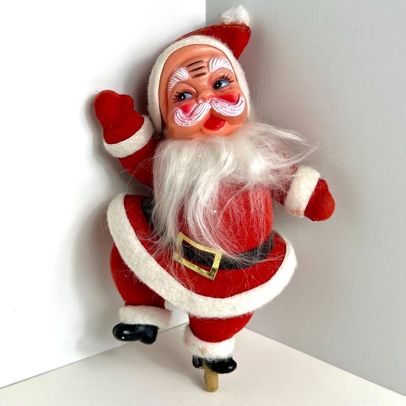 Flocked Santa - Etsy